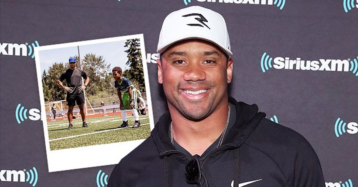Russell Wilson Performs Stepfather Duties as He Teaches Future Jr How ...