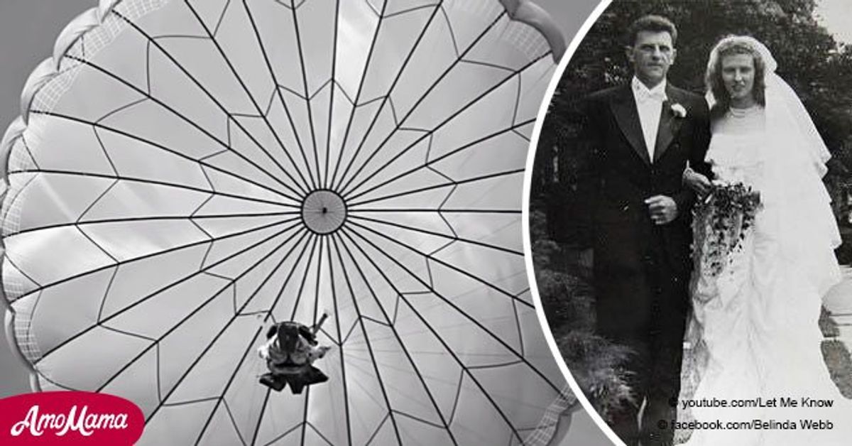 Wedding dress of WWII veteran's bride was made from the parachute that ...