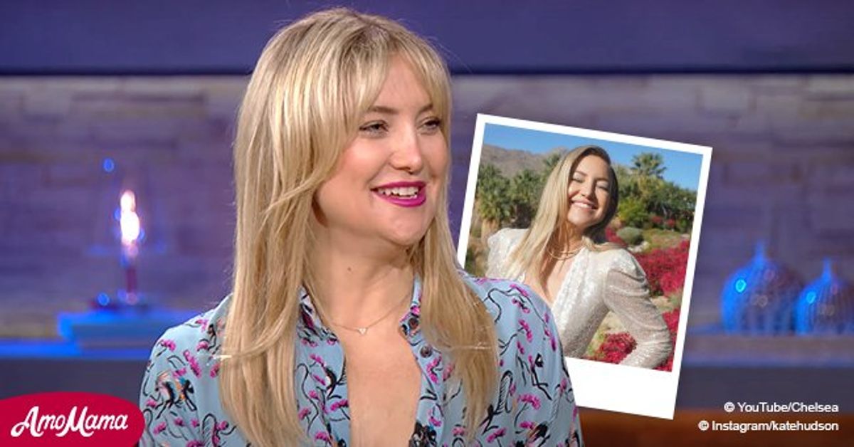 Kate Hudson Looks Radiant Showing Deep Cleavage in a Sparkling Jumpsuit ...