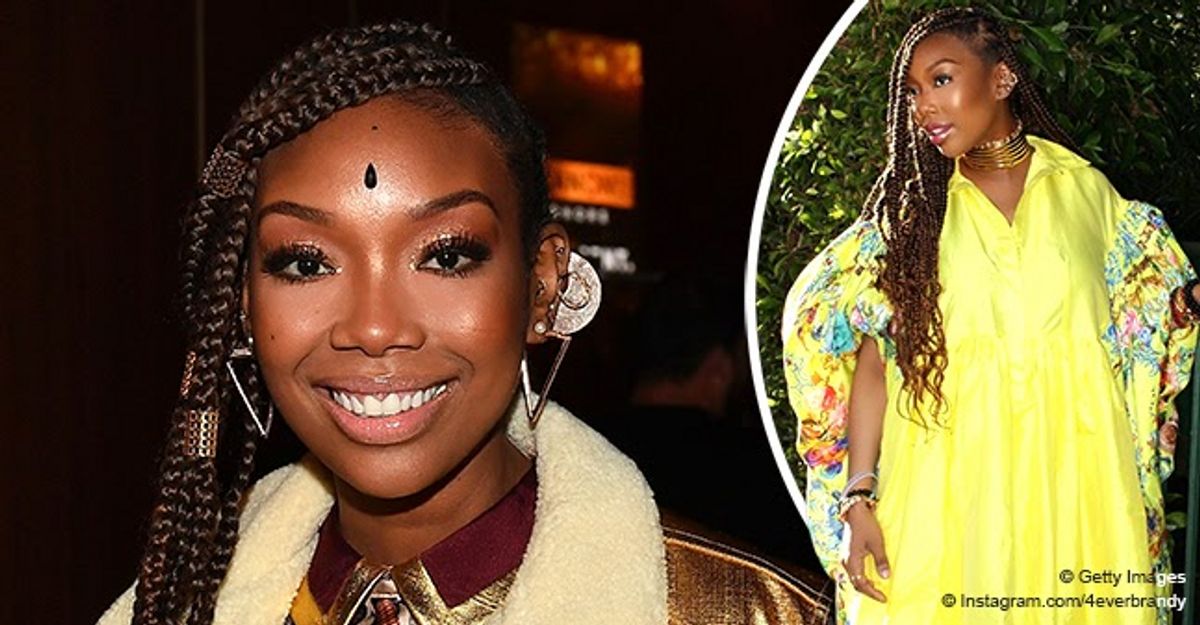 Brandy of 'Moesha' Fame Snatches Hearts in Yellow Puff-Sleeved Dress ...