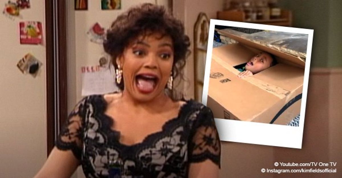 'Living Single' Star Kim Fields' Son Quincy Pops Out of a Big Box on ...