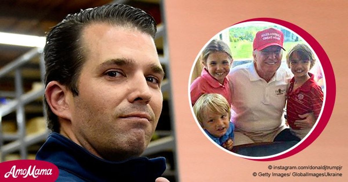 Donald Jr shares throwback pic of POTUS with grandchildren as he greets ...