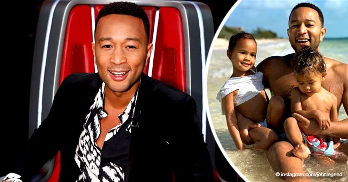 John Legend Melts Hearts, Hugging His Son & Daughter in Adorable Beach ...
