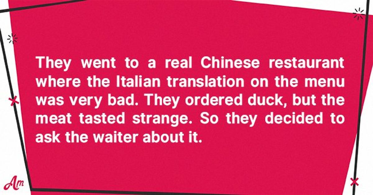 Daily Joke: Young Italian Couple Went to an Unusual Chinese Restaurant ...