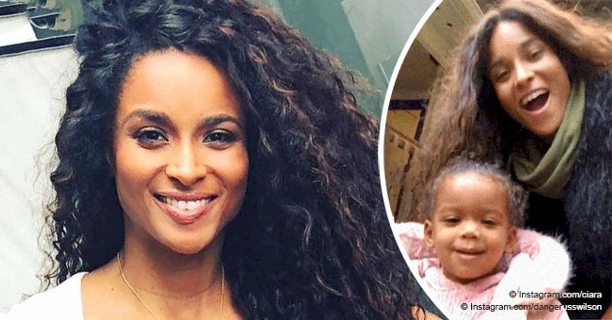 Ciara's daughter walks with her parents on first day of school, wearing ...