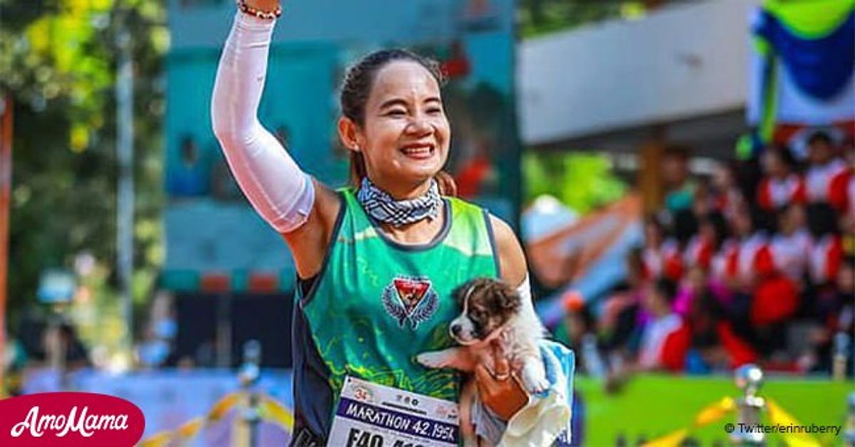 Marathon runner finds a lost puppy during a run and carries it 19 miles ...