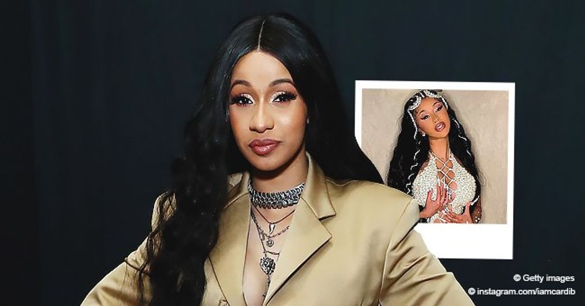 Cardi B Looks Unforgettable Posing in a Pearl Corset Mini-Dress Days ...