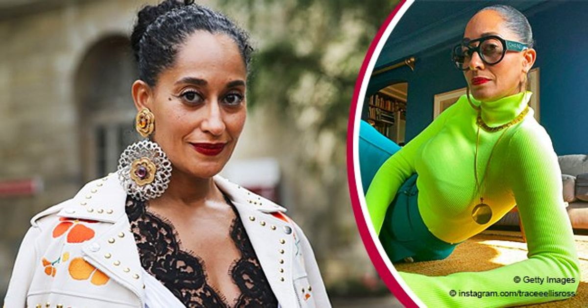 Tracee Ellis Ross Looks Fashionable Rocking a Yellow Turtleneck Paired ...