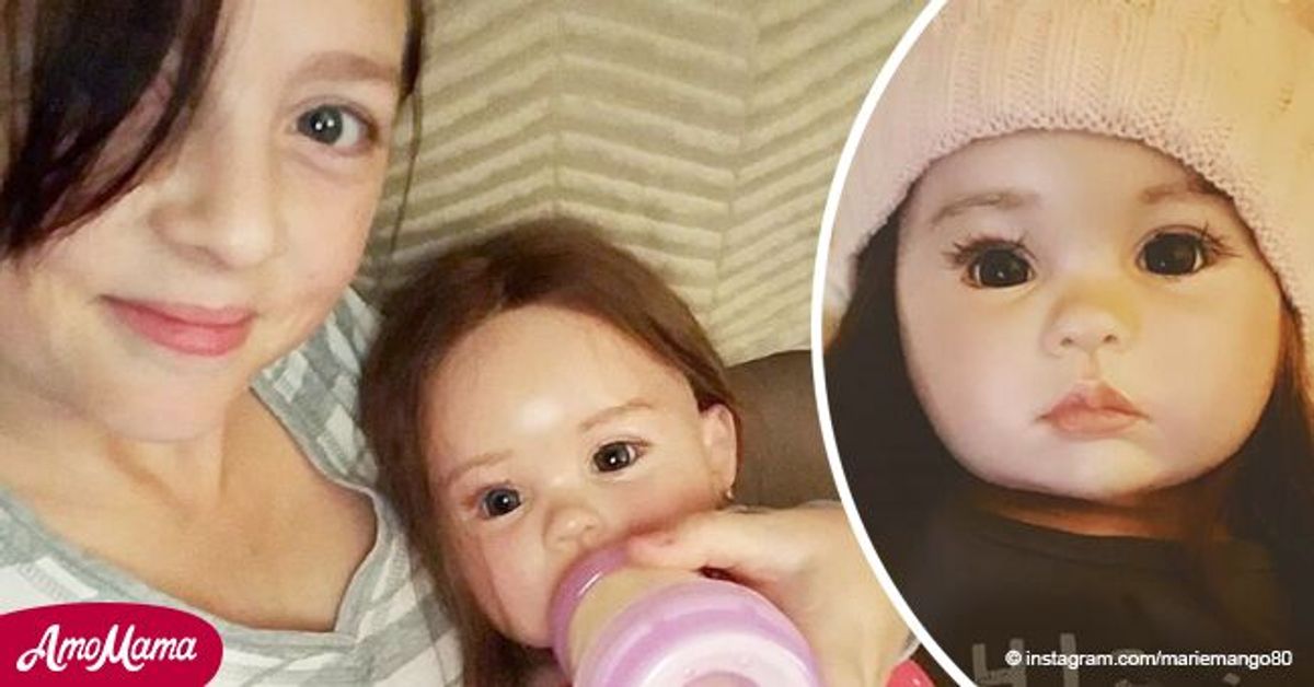 Woman nurtures a doll like a real baby after she finds out that she ...