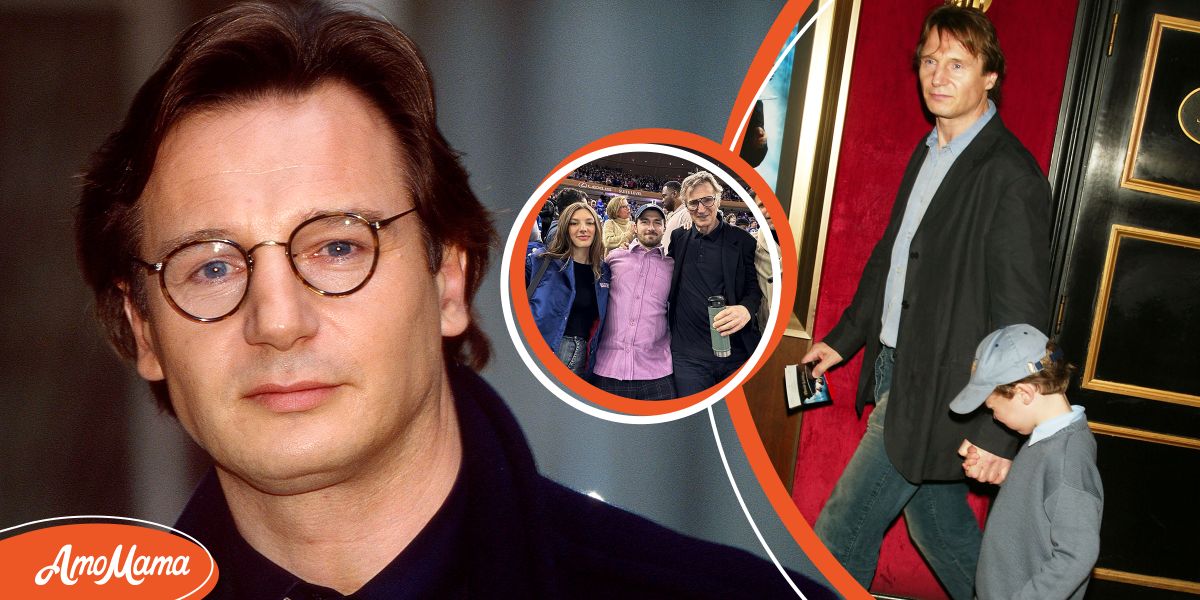 Widower Liam Neeson Beams with Messy Gray Hair near Son & His ...