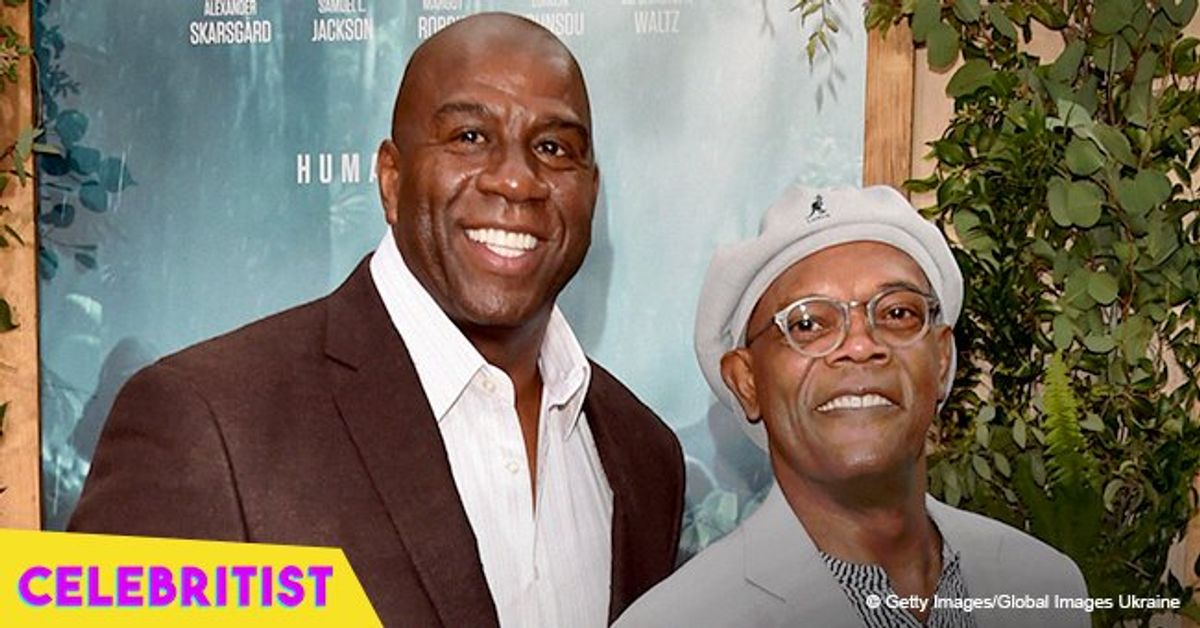 Magic Johnson rocks afro wig and flower-shaped sunglasses on his 59th ...