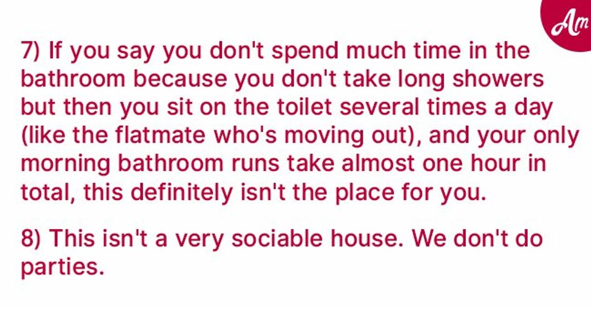Woman lists rules for new flatmates that sparks discussion among ...