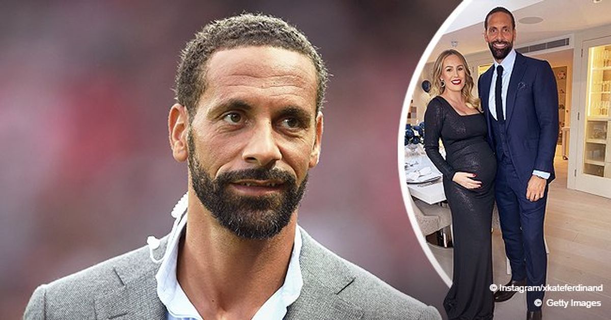 Kate Ferdinand Cradles Her Growing Baby Bump in Long Black Dress as She Poses with Husband Rio