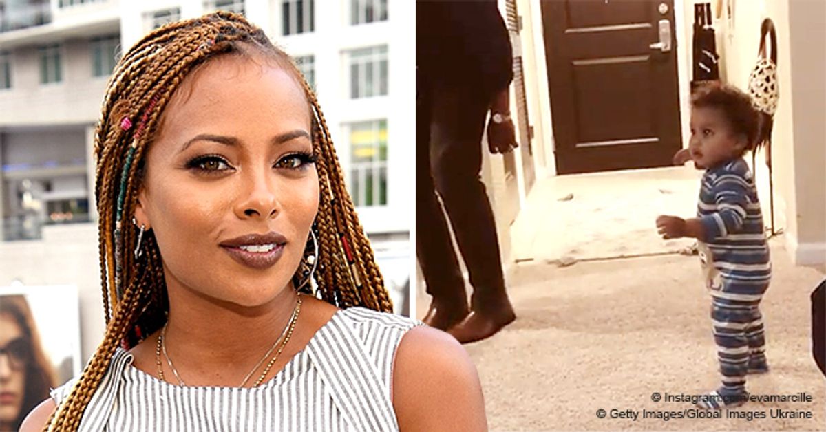 Watch Eva Marcille's Blue-Eyed Baby Learn to Walk Steadily at 14 Months