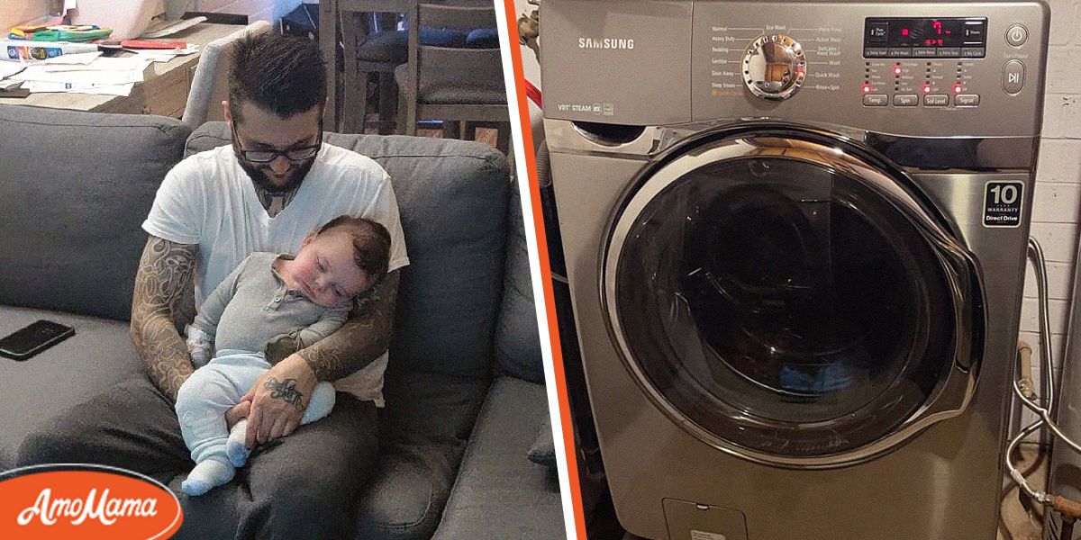 New Dad Buys Used Washing Machine, Owner Tells Him to Look inside When ...