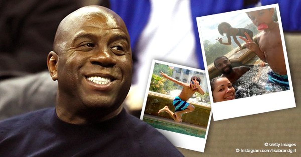 Magic Johnson's Son Andre and His Wife Lisa Enjoy Pool Day with Their 2 ...