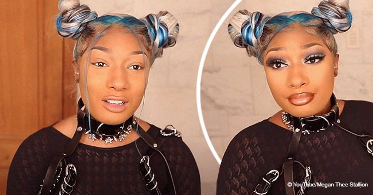 Watch Megan Thee Stallion Share Makeup Tips as She Uses a Blue & White ...
