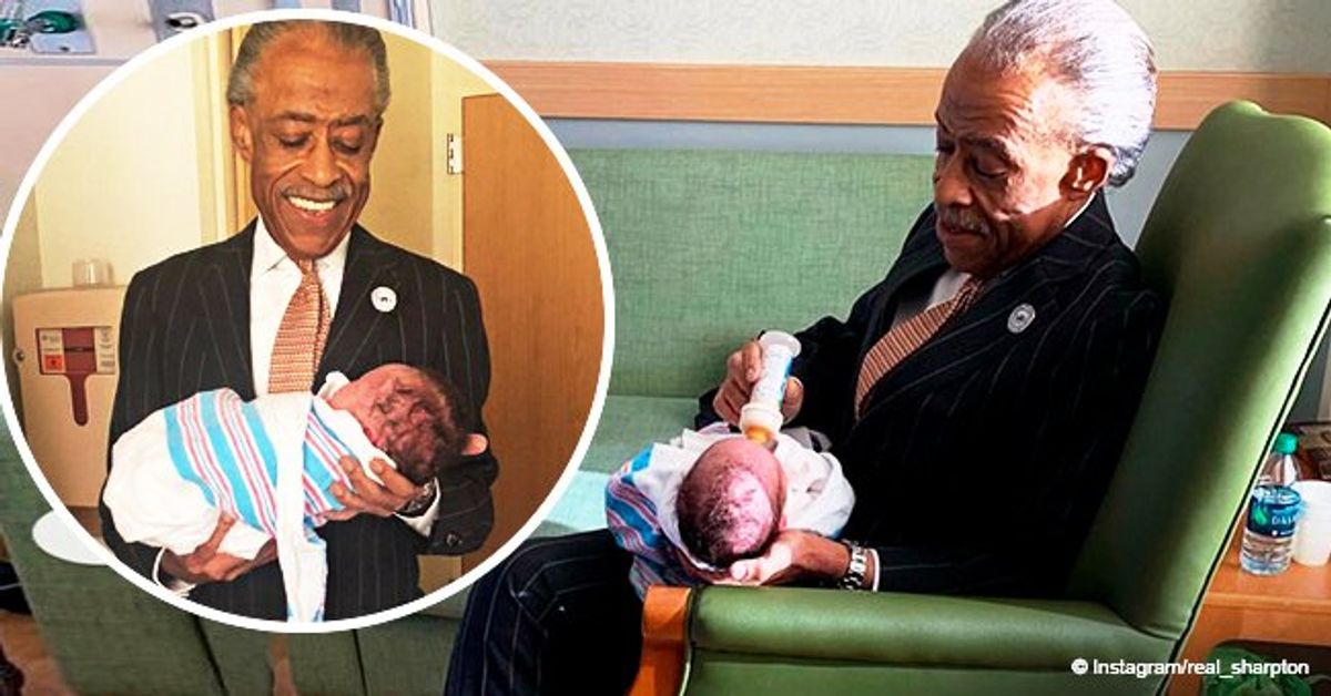 Al Sharpton glows with happiness while 'meeting his grandson for the ...