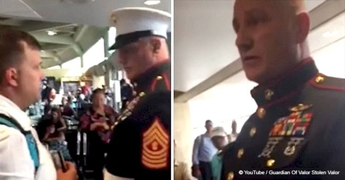 Army officer approached a fake U.S. Marine at the airport and emotions ...