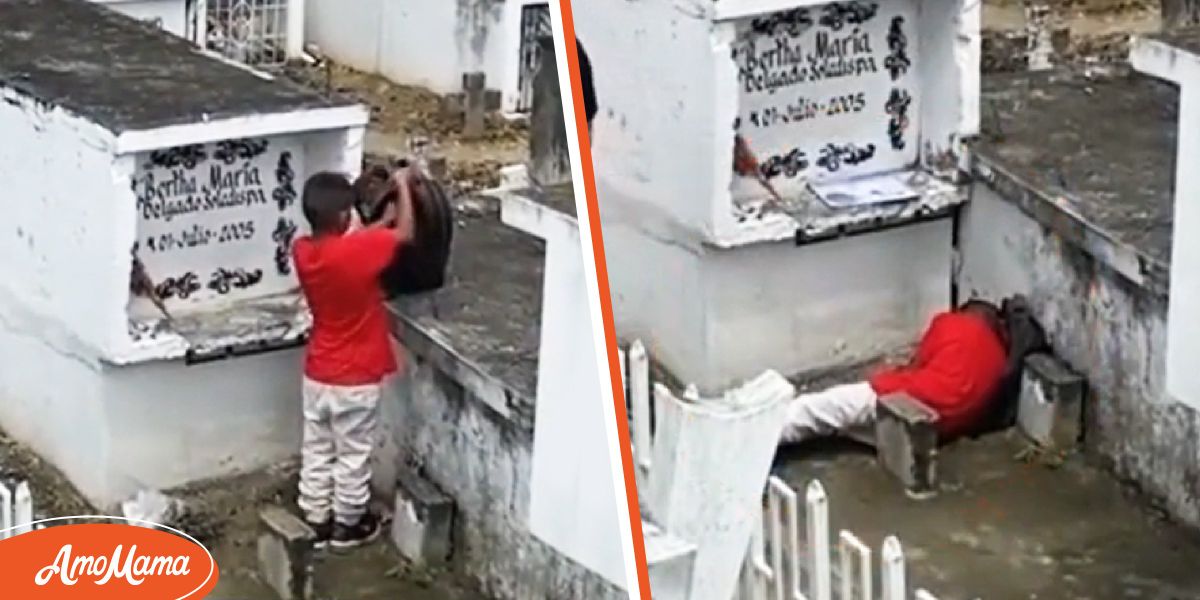 Boy Visits Mom’s Grave, Shows His Homework and Falls Asleep Using ...