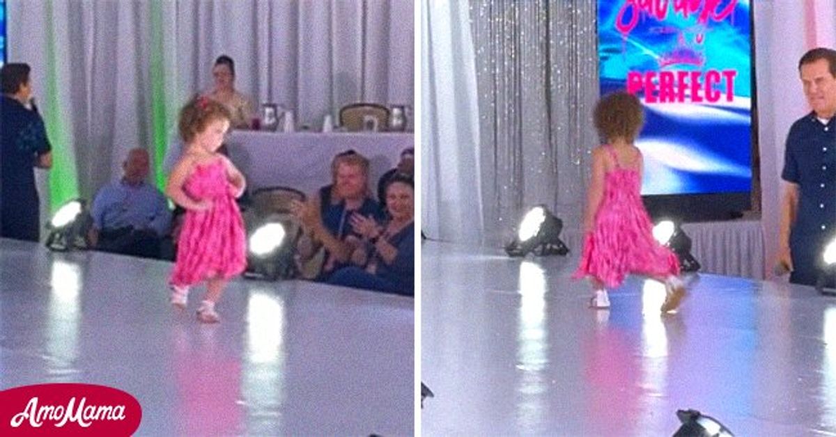 Little Girl Wins Hearts with Her Model Catwalk on Runway at a Fashion Show
