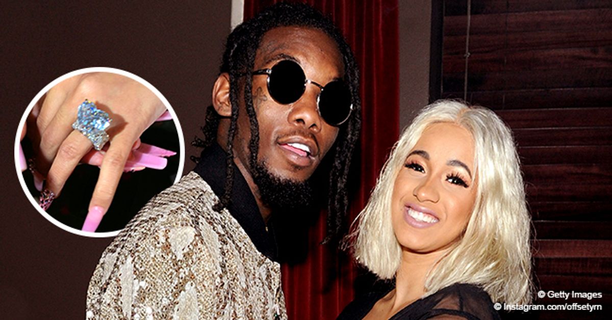 Cardi B Bursts into Tears as Offset Gifts Her Huge Heart-Shaped Diamond ...
