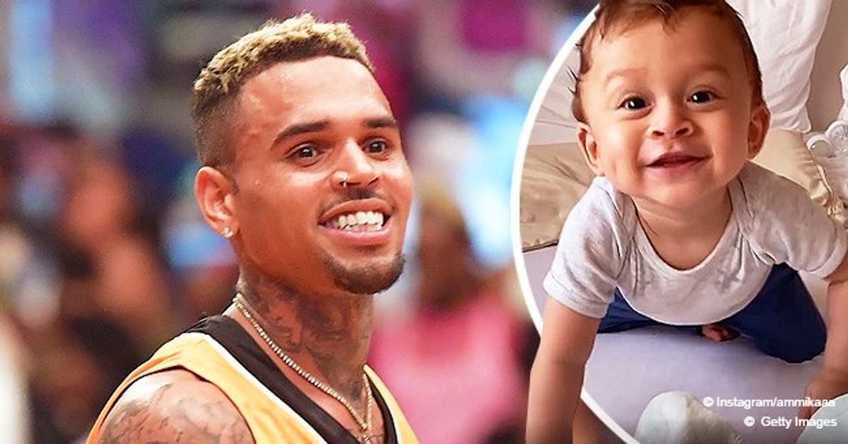 Watch Chris Brown's Look-Alike Son Aeko Crawl Towards the Camera in an ...