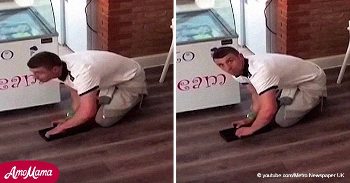 Cafe owner frightened burglar by calling out after seeing him through a ...