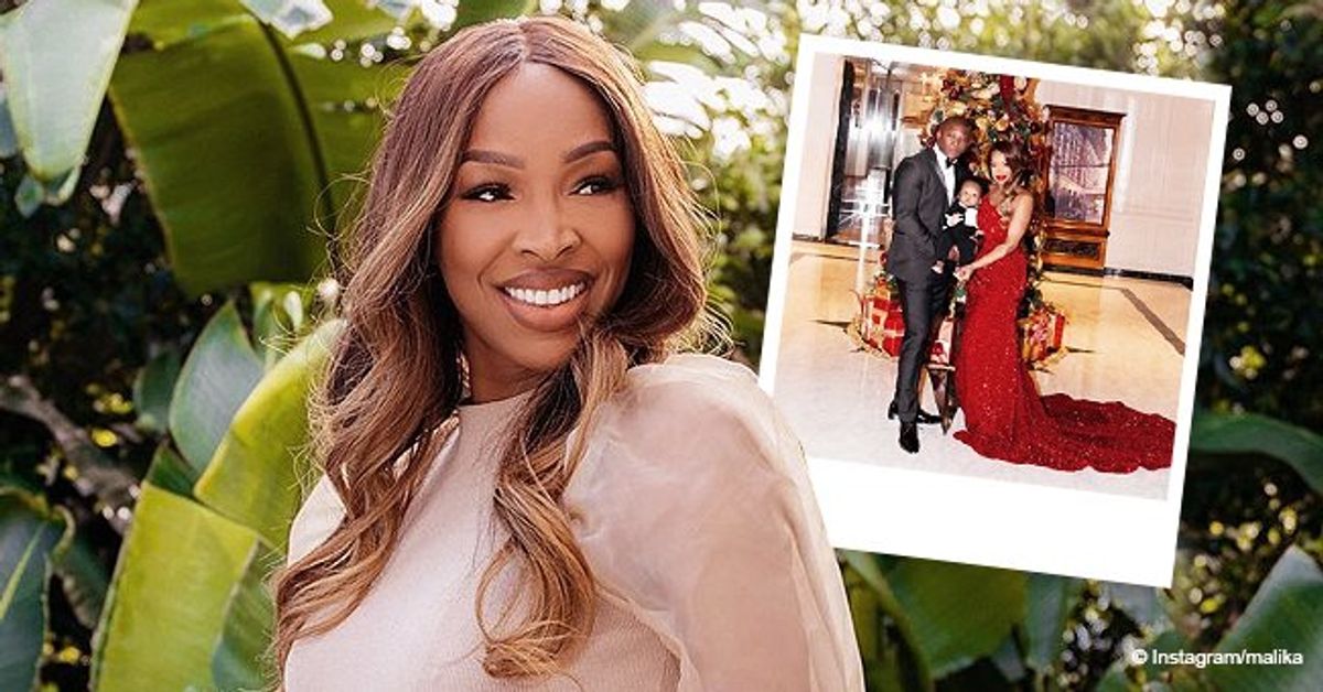Malika Haqq Poses in a Stunning Red Dress in Christmas Photos with OT ...