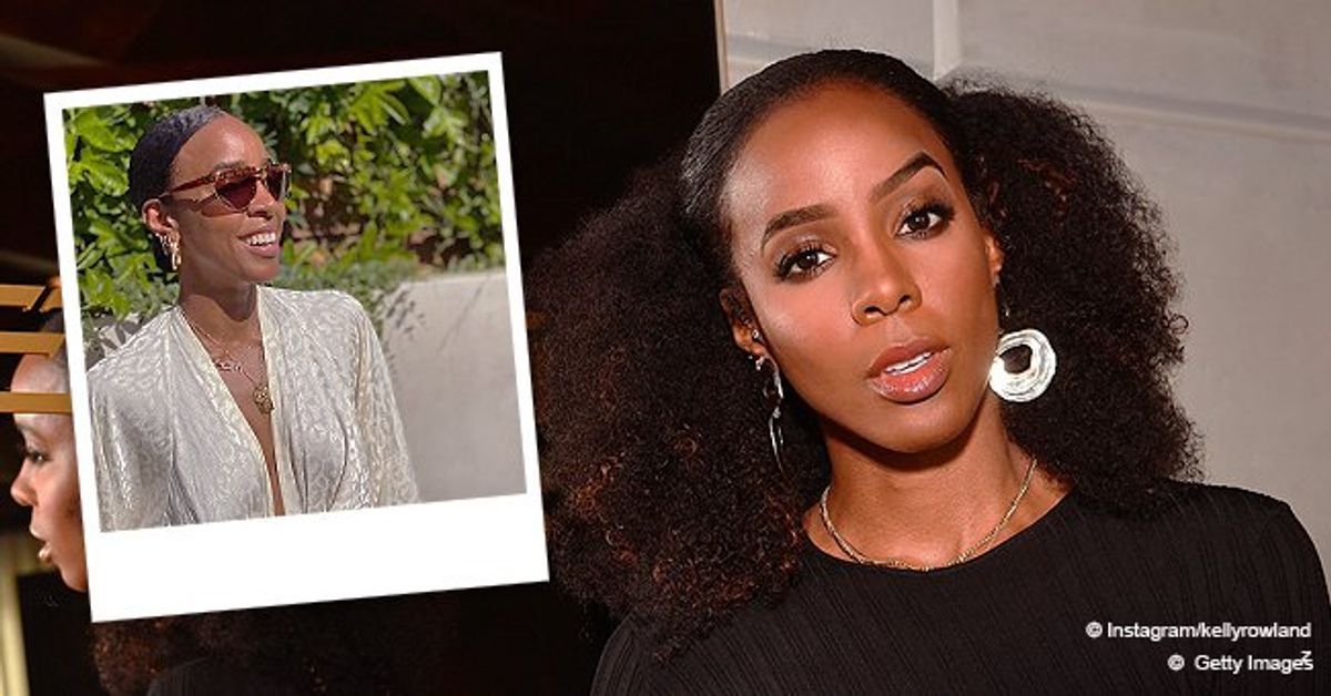 Kelly Rowland Flashes White Smile Wearing Sunglasses & a Silk White ...