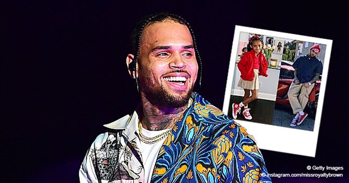 Chris Brown And His Daughter Royalty Pose In Matching Outfits In Cool Side By Side Photo