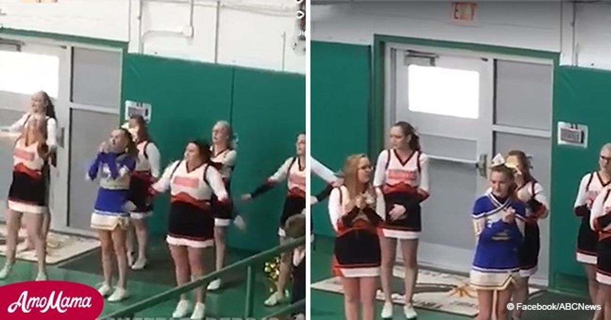 Cheerleaders surprised the crowd when they approached a rival ...