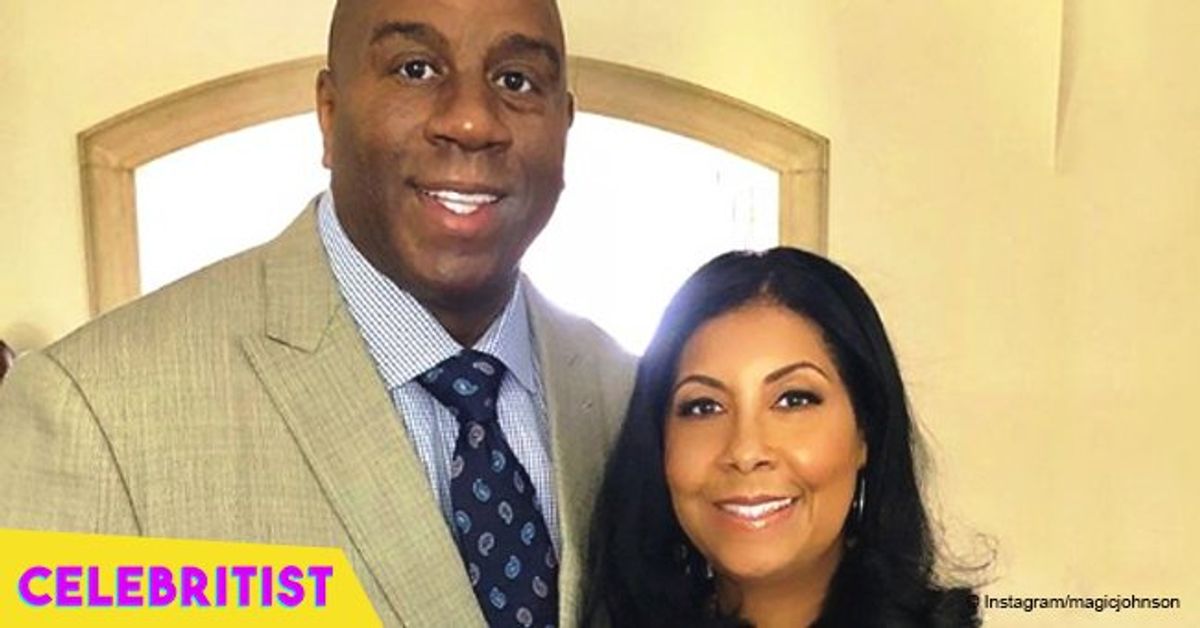 Magic Johnson shares picture with wife in tight black and white oufit ...