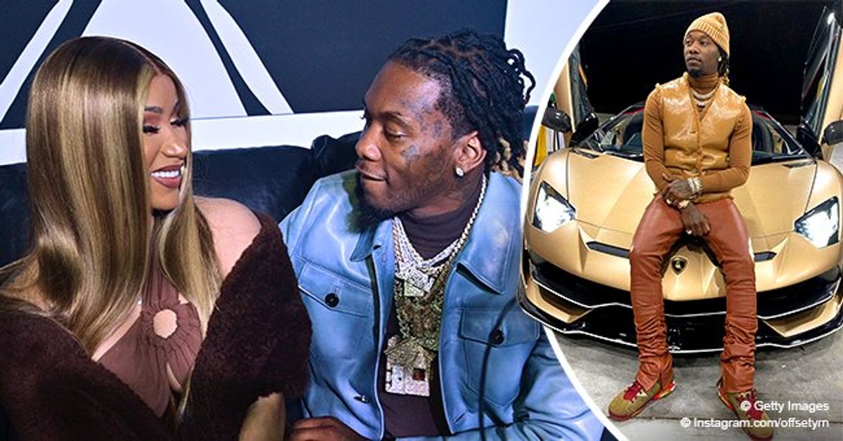 Offset Looks Cool Posing Next to Lavish Lamborghini Gifted by Wife Cardi B