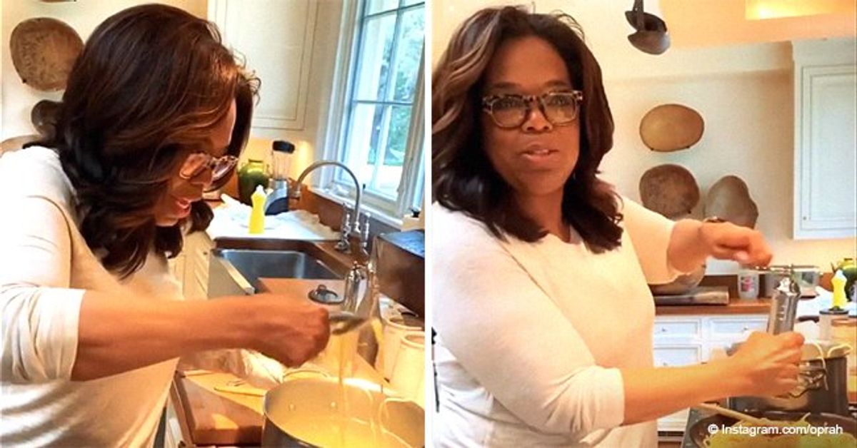 Oprah Winfrey Cooks Spaghetti Carbonara & Salutes Parents Cooking Meals ...