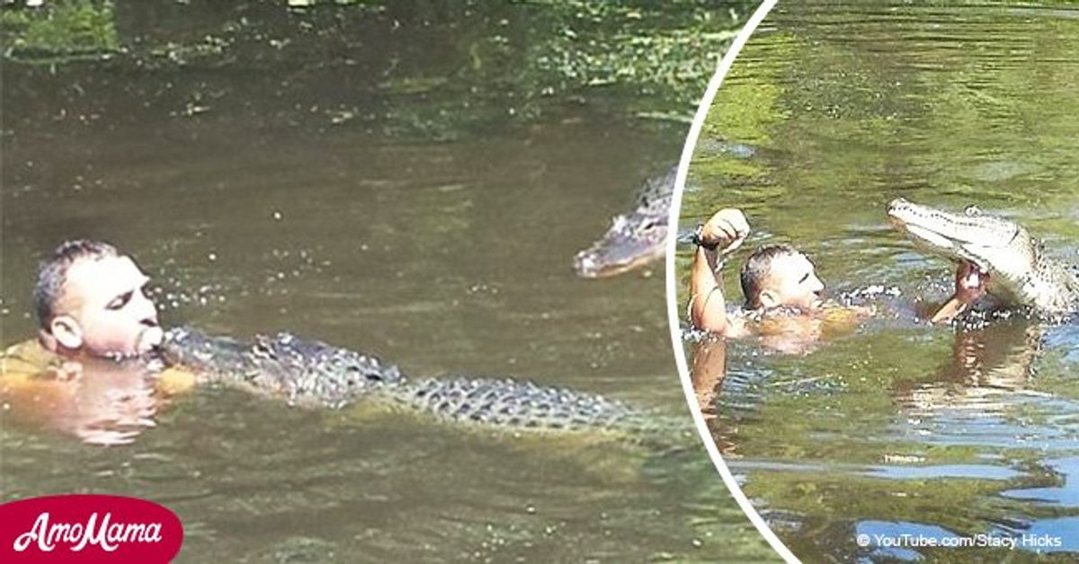 Man Swims With Alligators And Even Feeds Them From His Mouth
