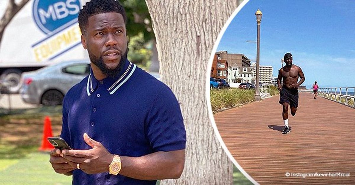 Check Out Kevin Hart's Muscular Body While Jogging without T-Shirt near ...