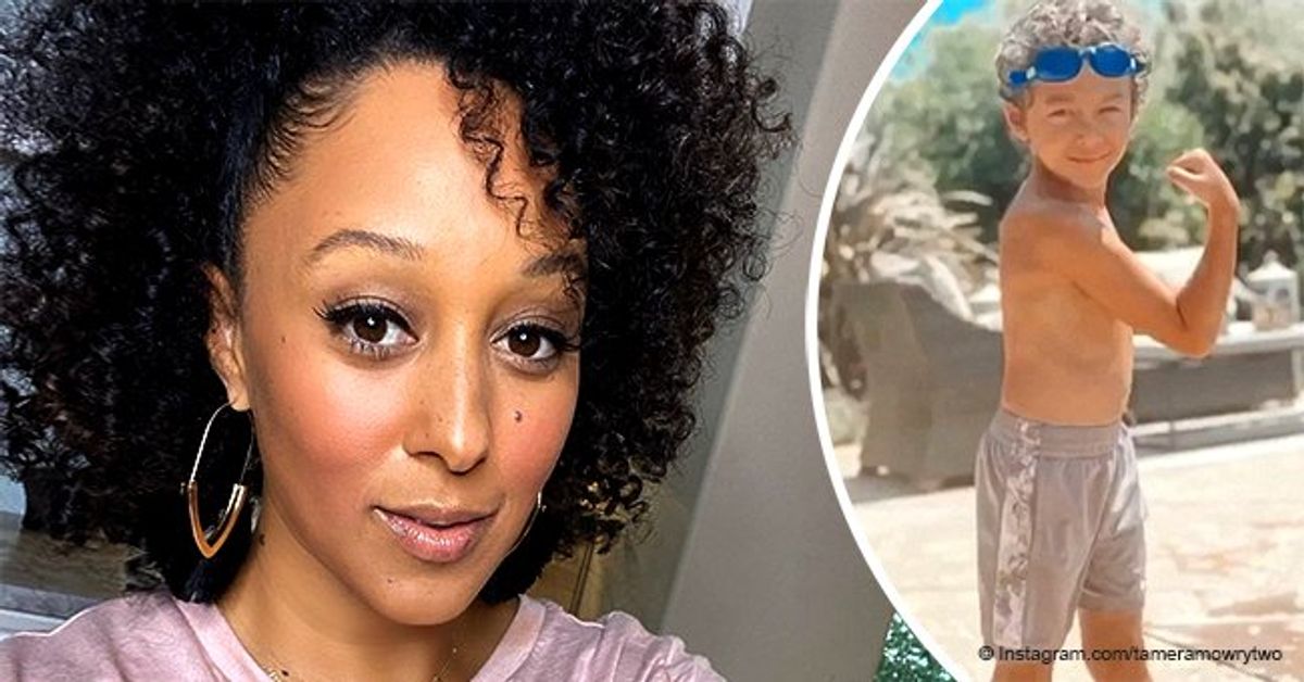 Tamera Mowry Shares Video of Son Aden Flexing Muscles and Fans Gush ...