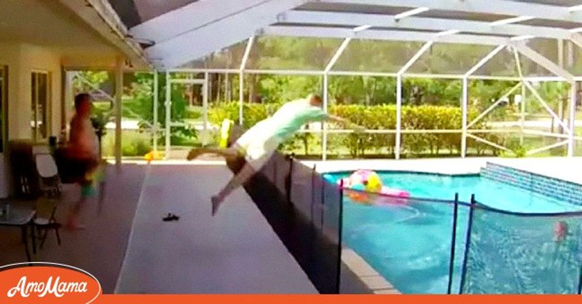 Dad Springs into Action When His 1-Year-Old Boy Falls into the Pool in ...