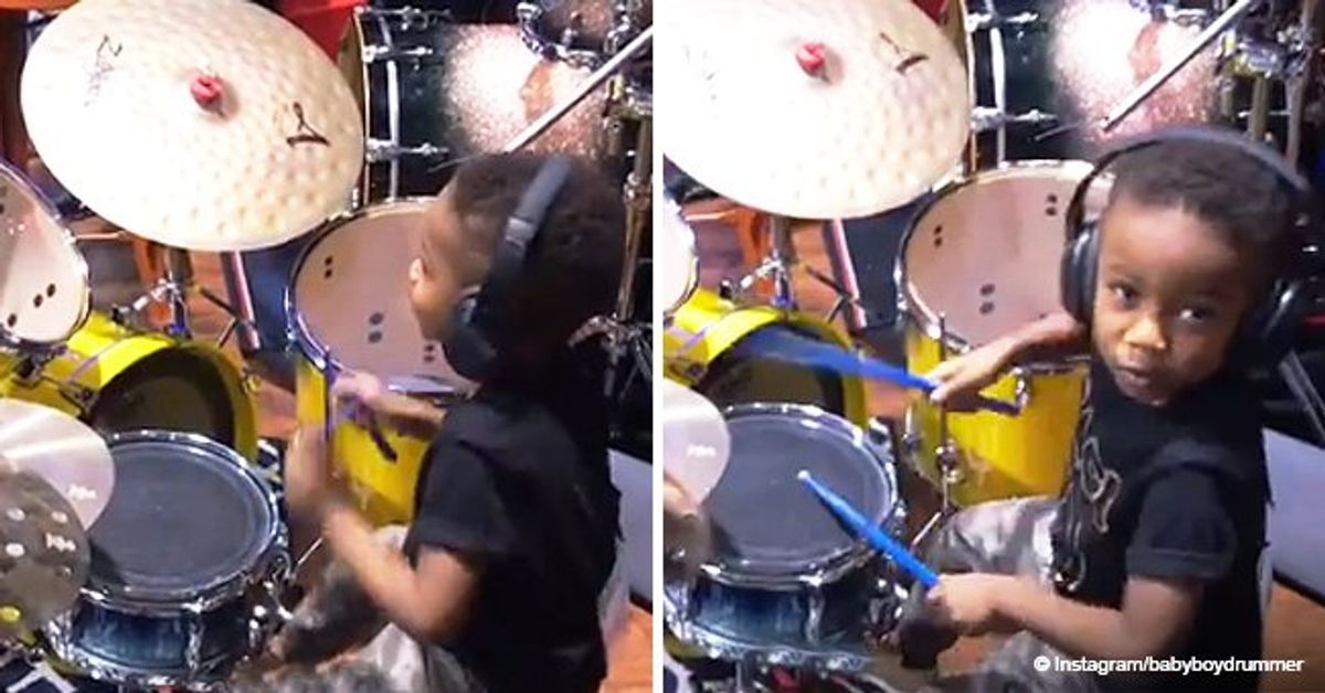 4-year-old 'baby boy' drummer draws attention with his drums skills in ...