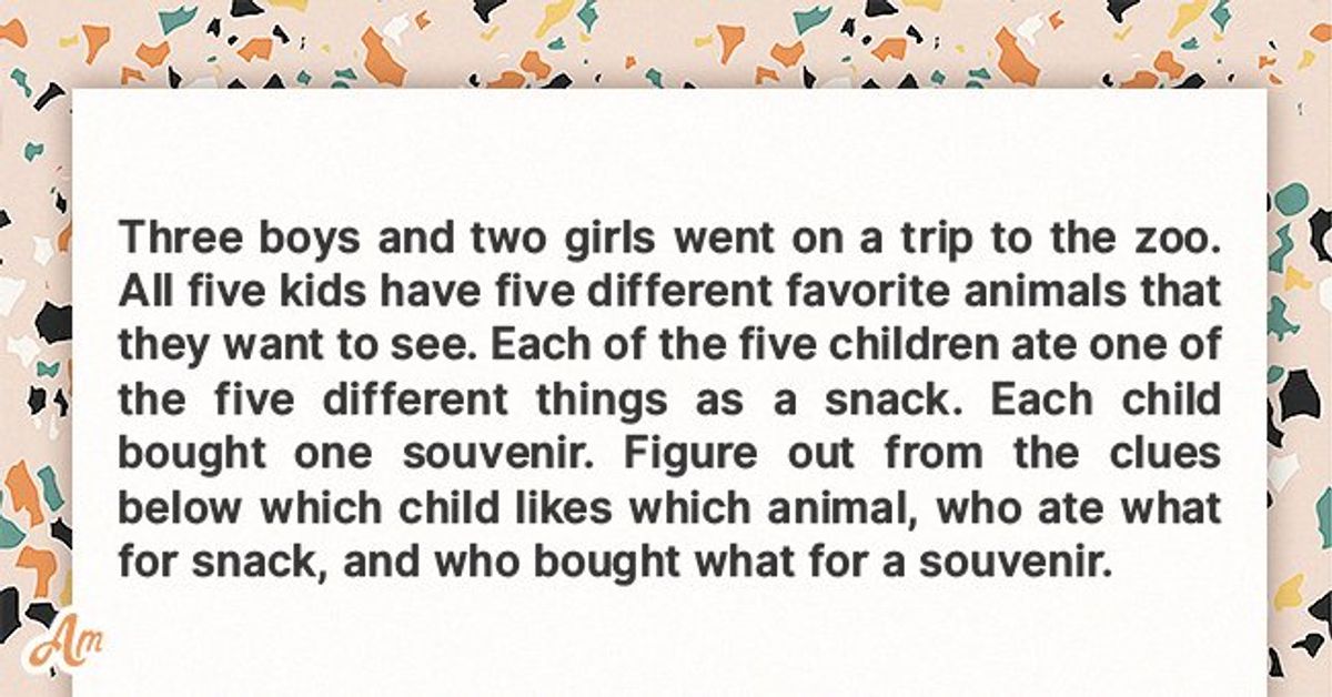 Daily Riddle: 5 Children Were Having a Fun Time at the Zoo