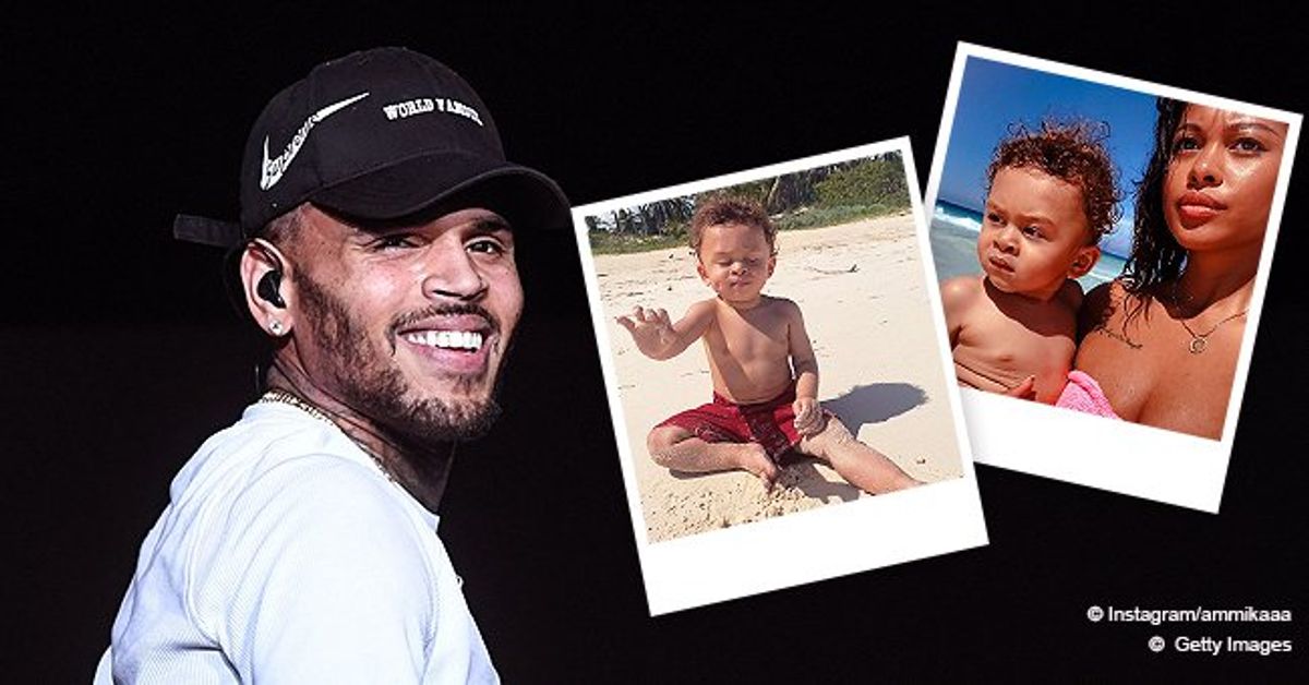 Chris Brown's Cute Son Aeko Enjoys Meditating on a Beach during ...