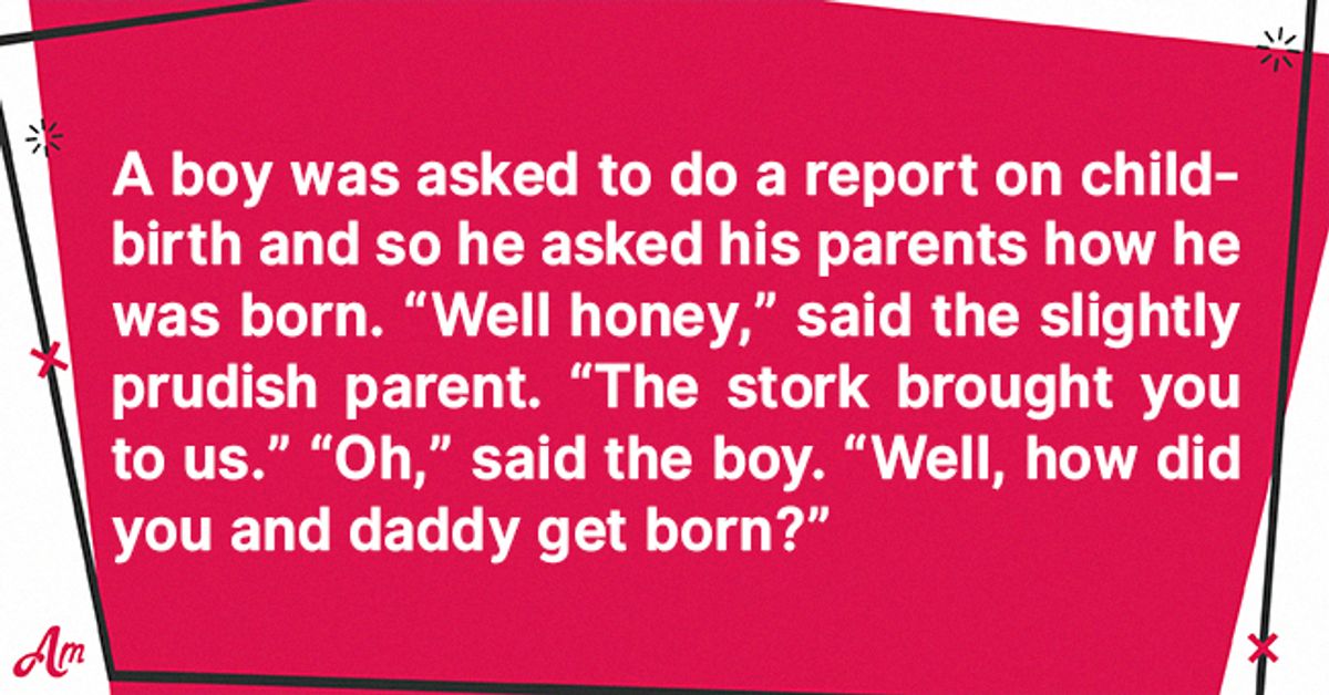 Daily Joke: A Boy Asks His Parents How He Was Born for His Report on ...