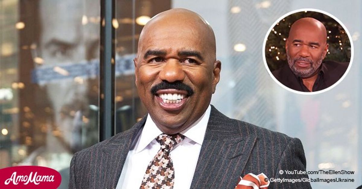 Steve Harvey appears with a brand new look, changing his mustache style