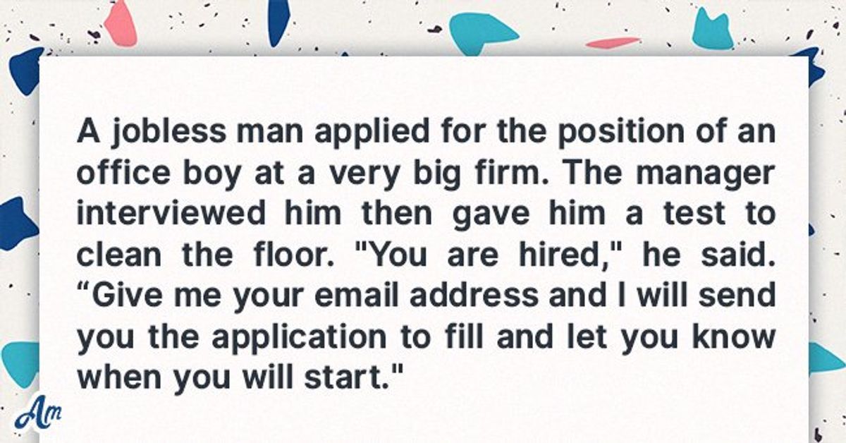 Story of the Day: Jobless Man Applies for Position of Office Boy at a ...