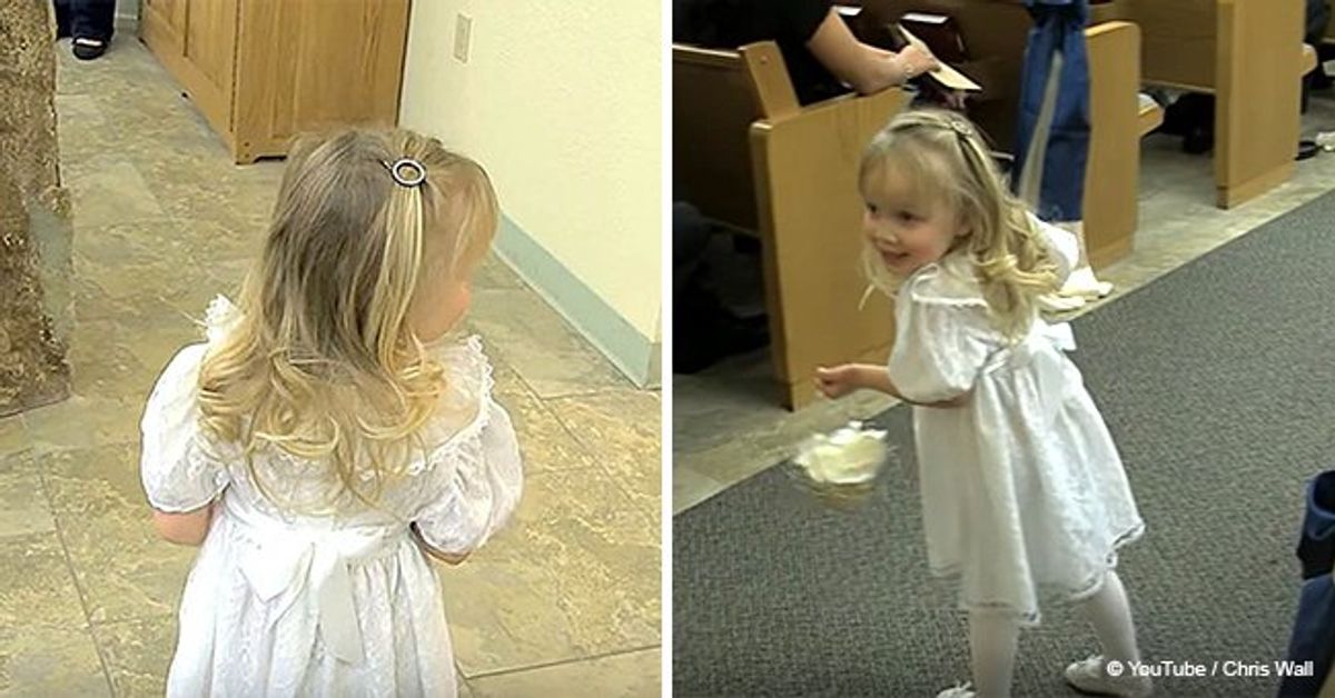 Nervous flower girl was too scared to walk down the aisle until ...