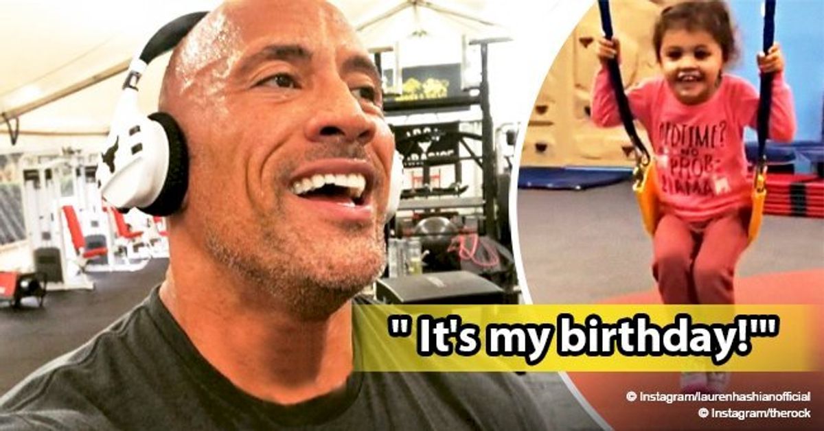 Dwayne Johnson's daughter melts hearts as she plays on swing on her 3rd ...