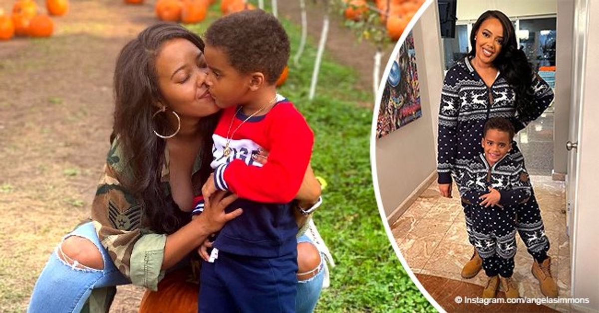 Angela Simmons & Look-Alike Son Sutton Go Twinning in Holiday-Themed ...