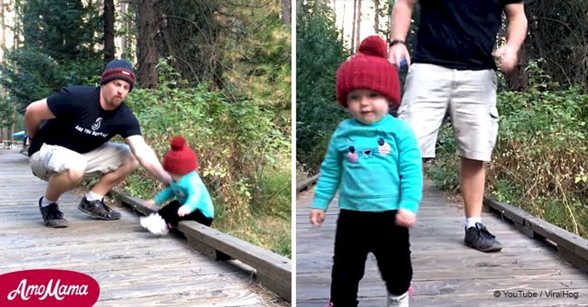 Baby girl started to fall off a bridge but quick-thinking hero snagged ...