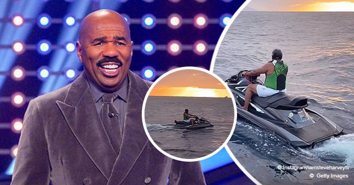 Steve Harvey Enjoys Ride on a Jet Ski with a Beautiful View of St Barts ...